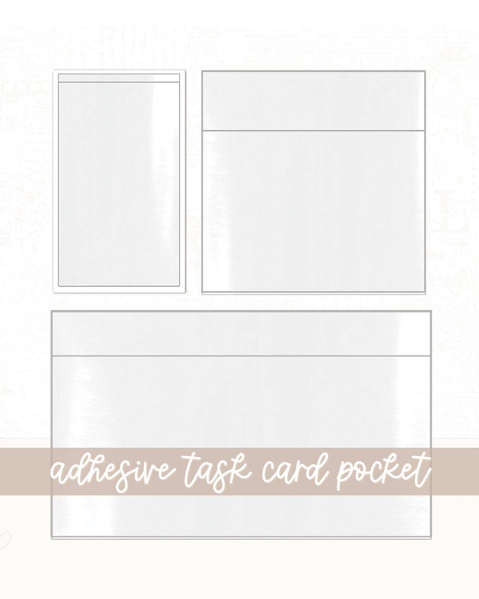 Adhesive Pocket | Task Card Pocket Set of 2 | Small, Medium & Large ...