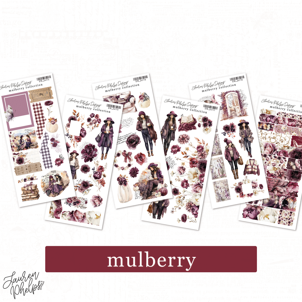 Mulberry Collection | Sticker set of 6 | Save 15% – Lauren Phelps Designs