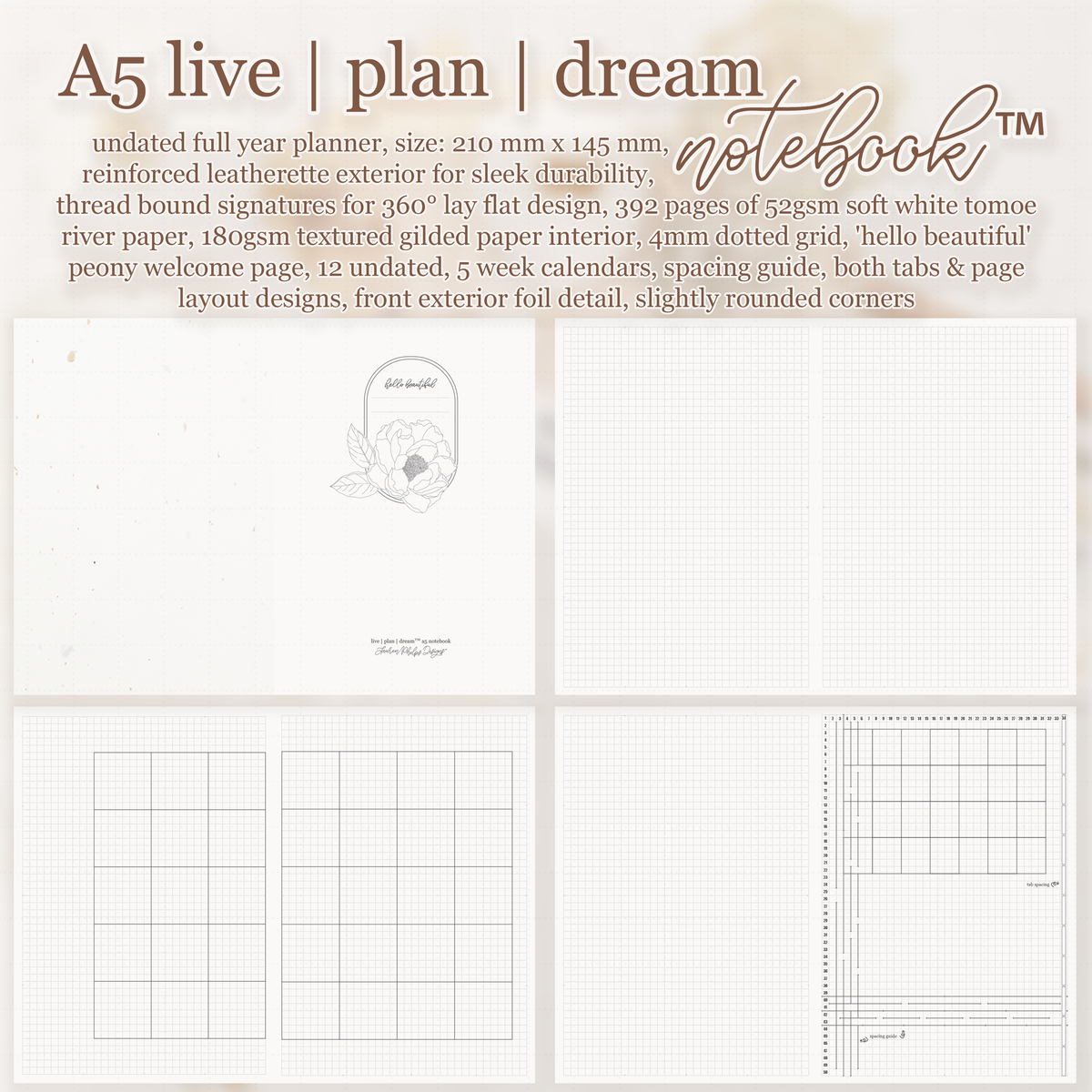 A5 Live | Plan | Dream® Notebook by Lauren Phelps Designs