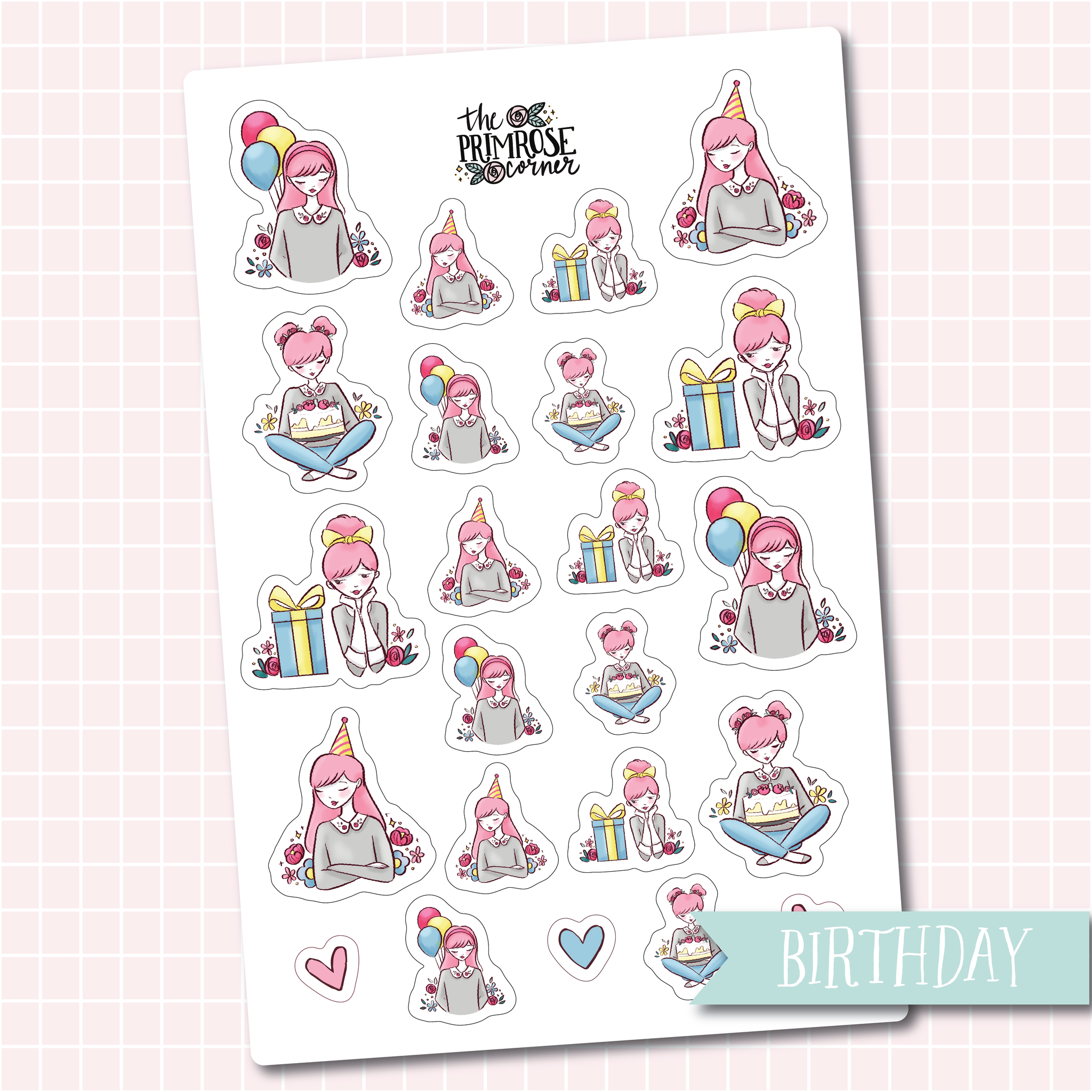 THE PRIMROSE CORNER || Birthday Primrose Character Stickers – Lauren ...