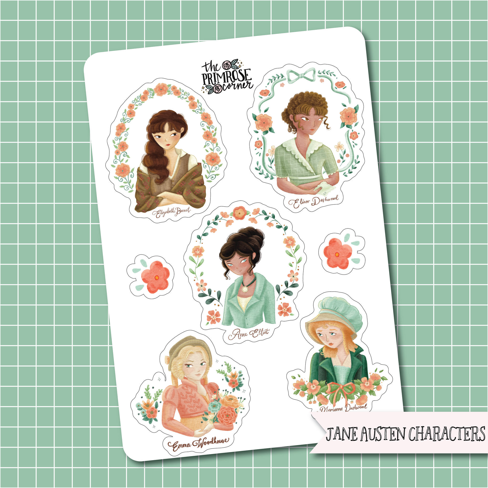 THE PRIMROSE CORNER || Jane Austen Characters – Lauren Phelps Designs