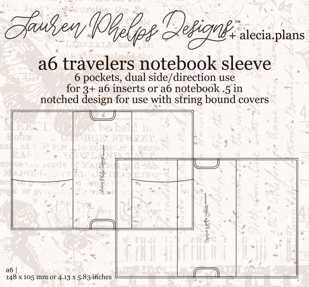 A6 Clear Vinyl Travelers Notebook Sleeve – Lauren Phelps Designs