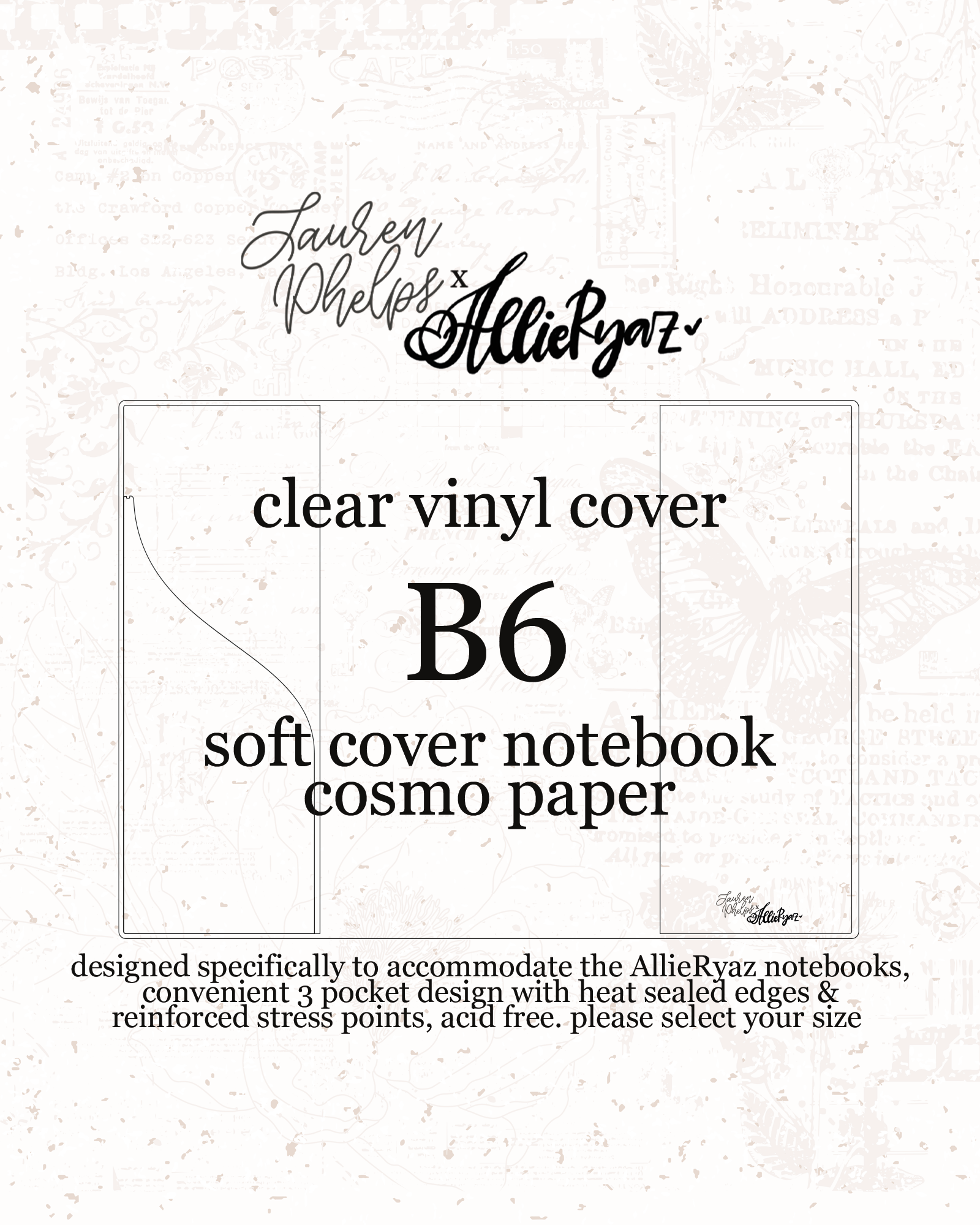 AllieRyaz Clear Soft Vinyl Notebook Cover Collab | Soft & Hardcover ...