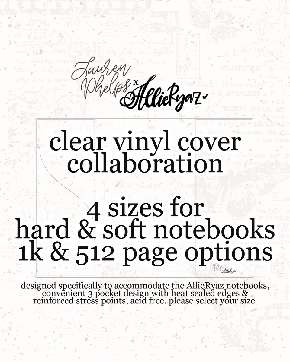 AllieRyaz Clear Soft Vinyl Notebook Cover Collab | Soft & Hardcover ...