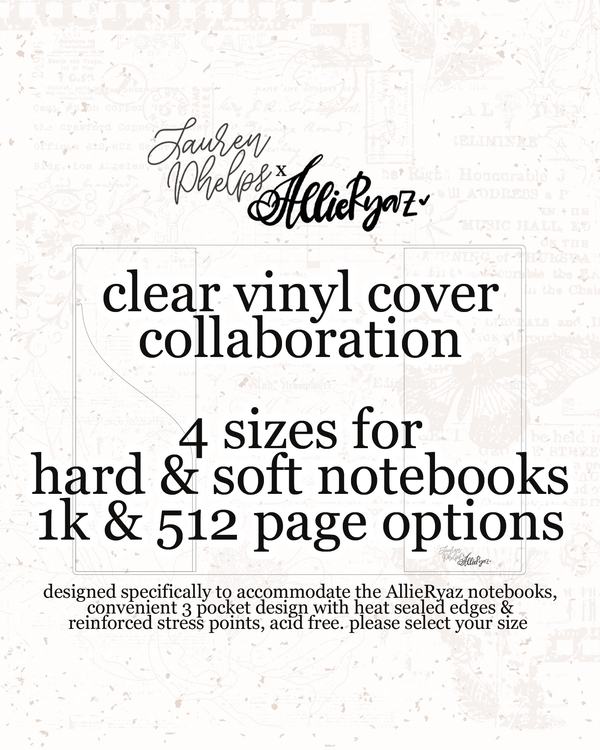 AllieRyaz Clear Soft Vinyl Notebook Cover Collab | Soft & Hardcover ...