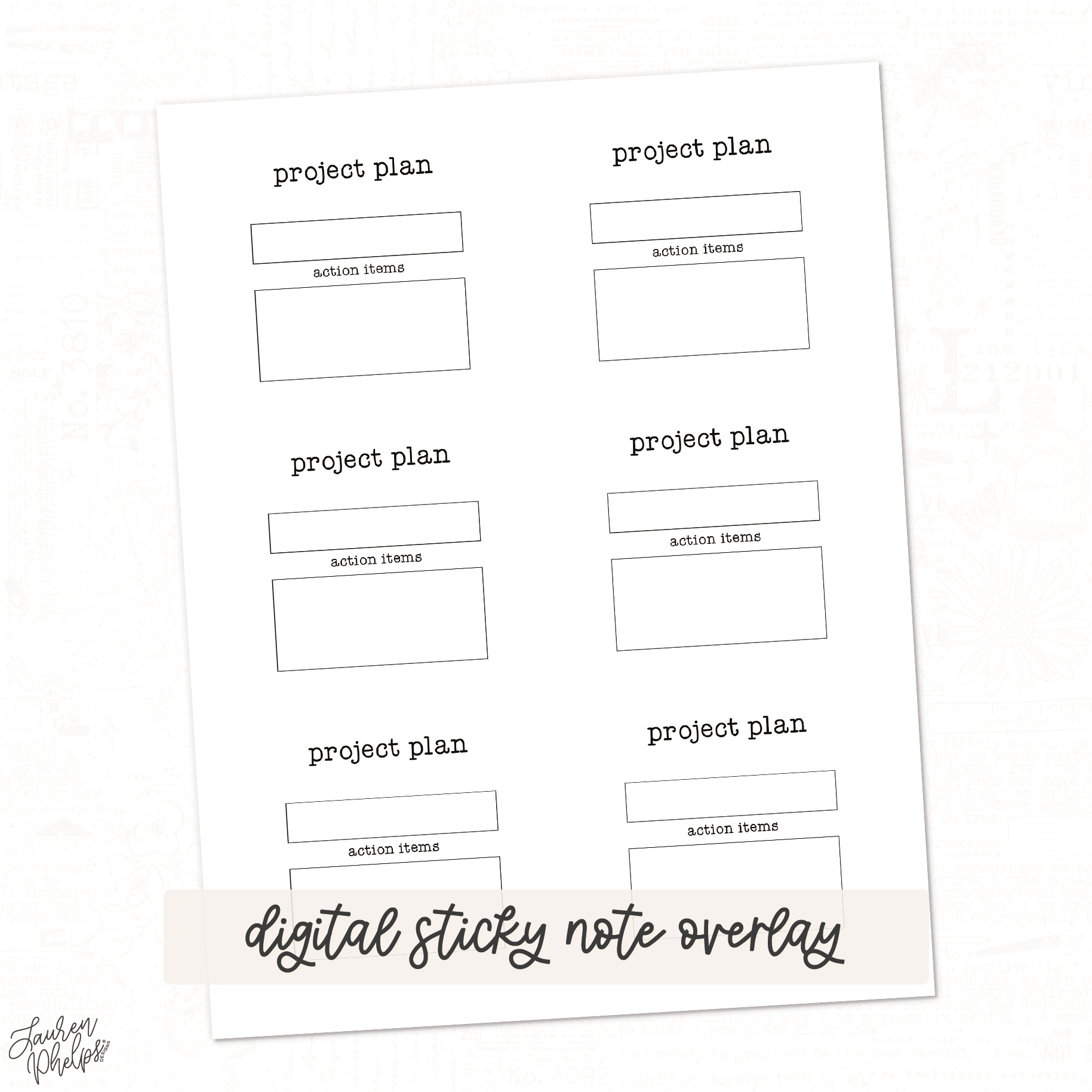 Digital Sticky Note Overlay – Lauren Phelps Designs