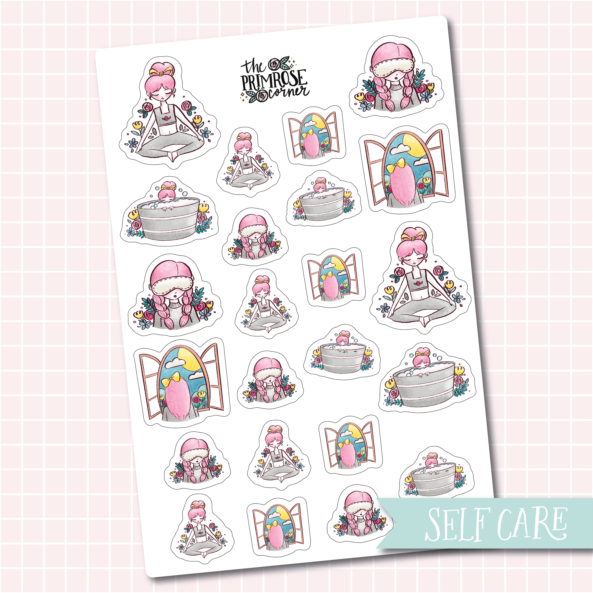 THE PRIMROSE CORNER || Self Care Primrose Character Stickers – Lauren ...