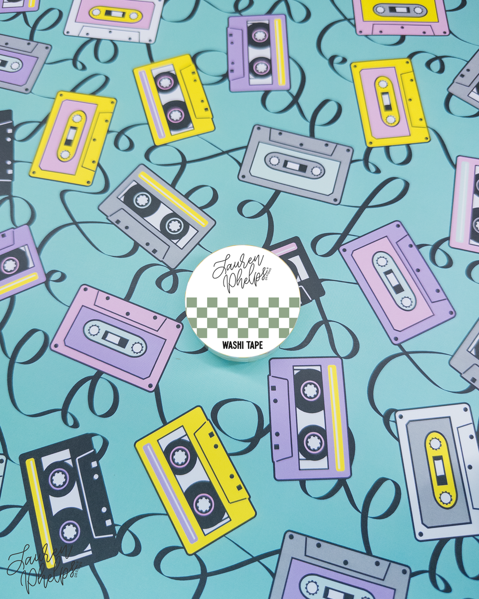 Sprout Retro Checker 15mm washi – Lauren Phelps Designs