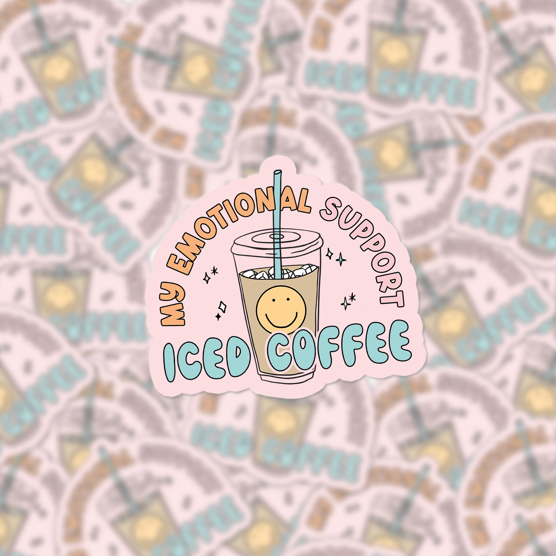 Emotional Iced Coffee Decal Sticker – Lauren Phelps Designs