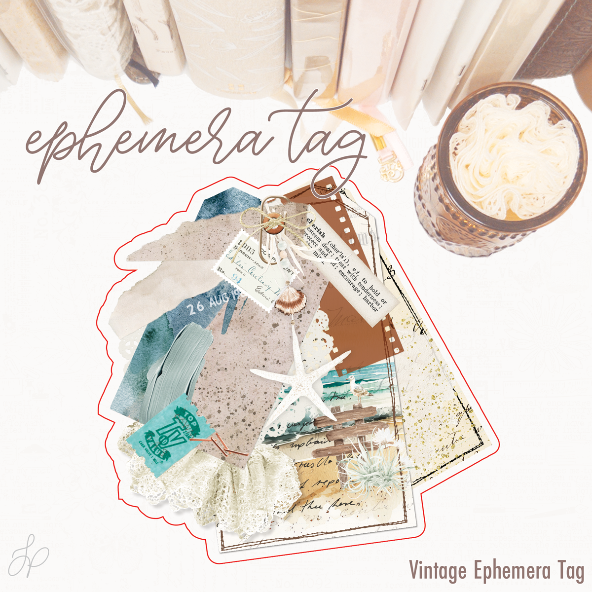 Shellie Ephemera Tag Sticker | Decal Freebie – Lauren Phelps Designs